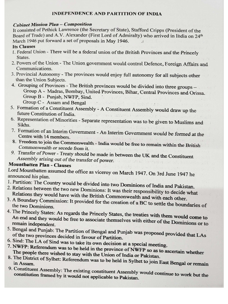 Independence and Partition of India | PDF