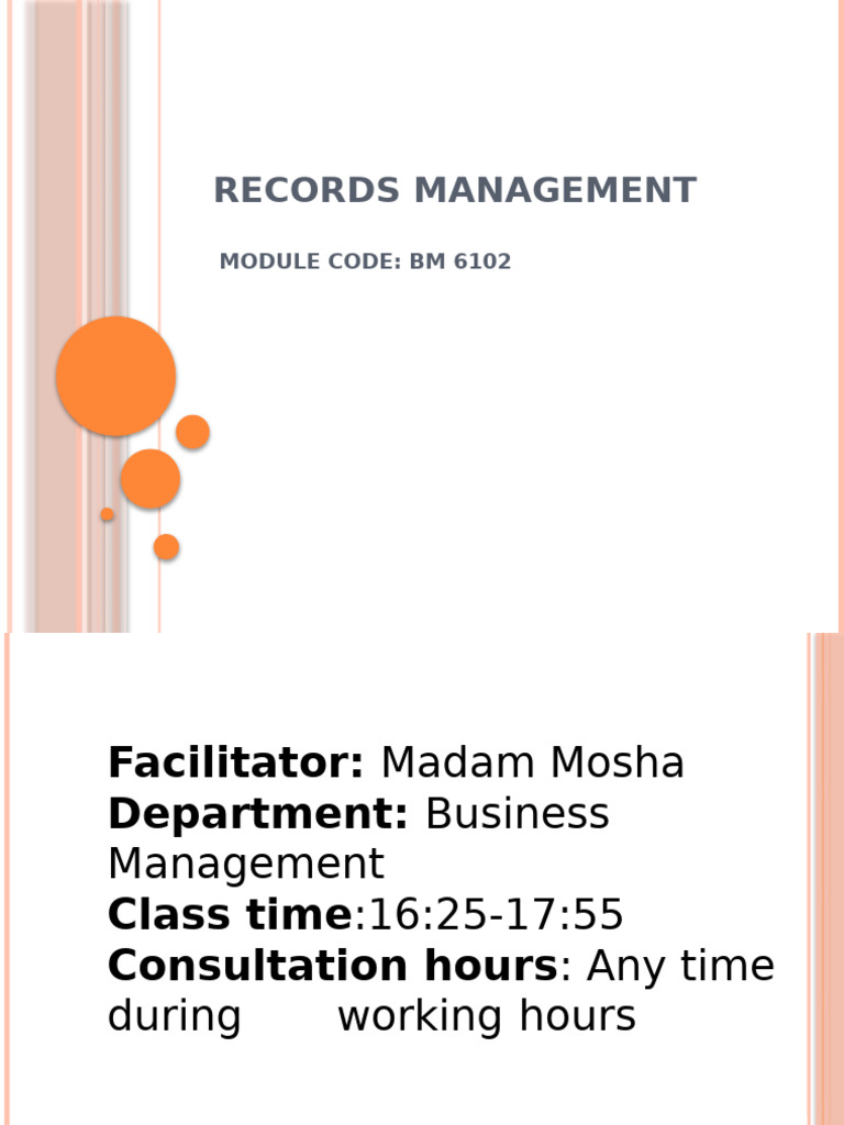 Essential Records Management Guide | PDF | Records Management