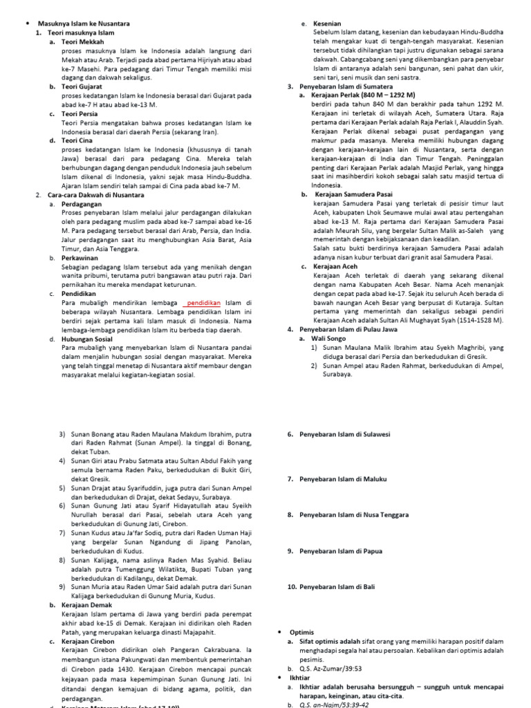 Rangkuman PAI Kelas 9 | PDF