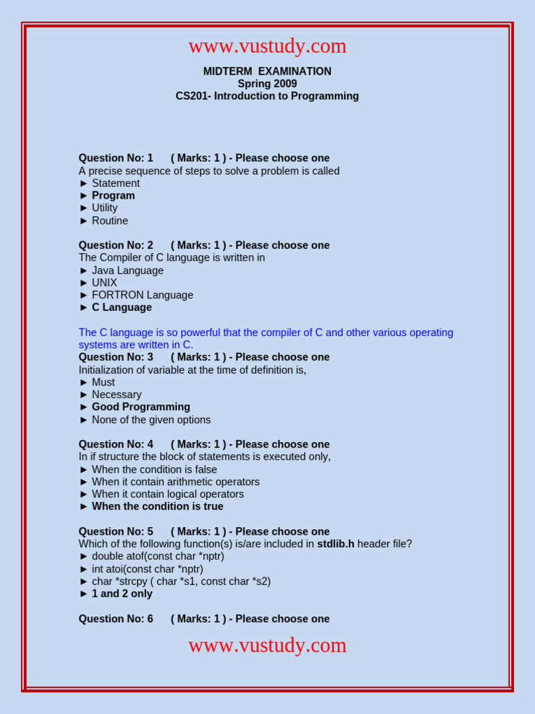 19.-Download_CS201-Midterm-Solved-MCQs-with-Reference | PDF | C ... 19.-Download_CS201-Midterm-Solved-MCQs-with-Reference | PDF | C ...