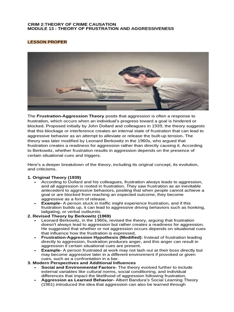 MODULE 13. LESSON PROPER | PDF | Deviance (Sociology) | Aggression