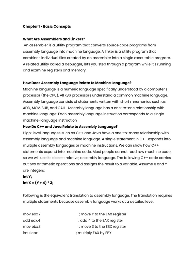 Chapter 1 - Basic Concepts | PDF | Assembly Language | Ascii