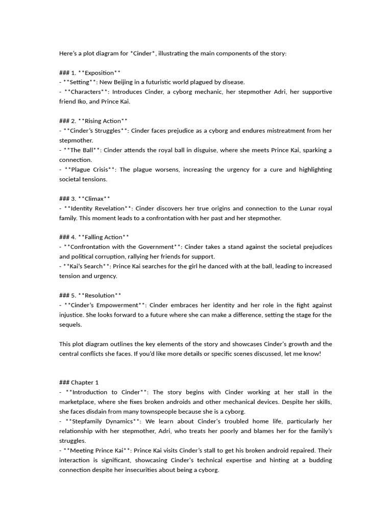 Cinder Chapter Summaries and Themes | PDF | Artificial Intelligence ...