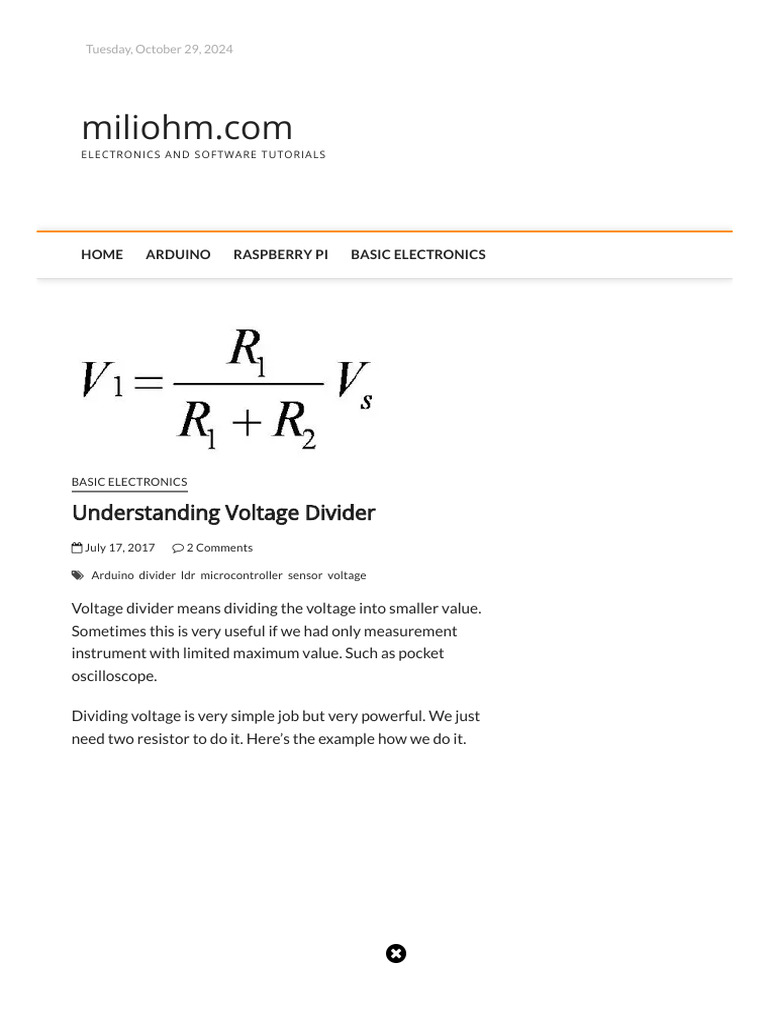 Understanding Voltage Divider | PDF | Power Supply | Resistor