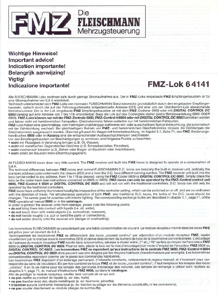 Fleischmann FMZ-Lok 64141 | PDF