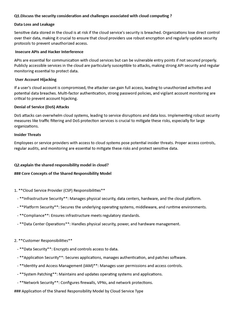 Q1 | PDF | Cloud Computing | Security