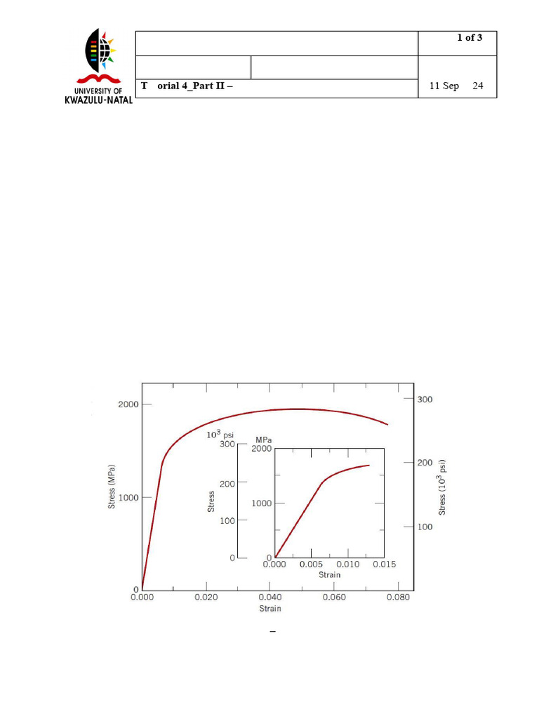 Tutorial 4 - Part II - Strength of Materials | PDF | Young's Modulus ...