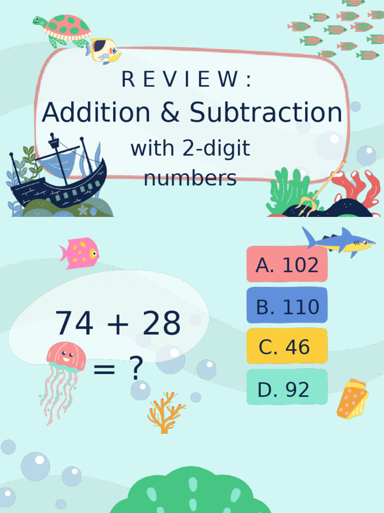 Addition & Subtraction With 2-Digit Numbers Activity Presentation in ...