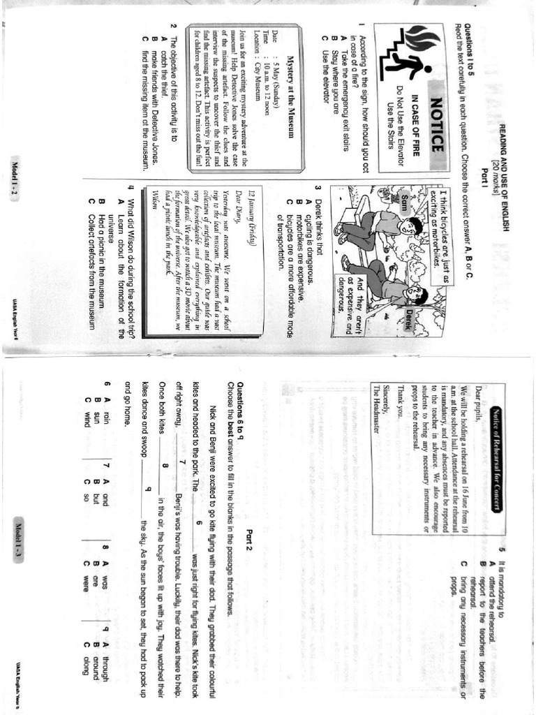 Soalan UASA Bahasa Inggeris Tahun 6 (Comprehension) | PDF