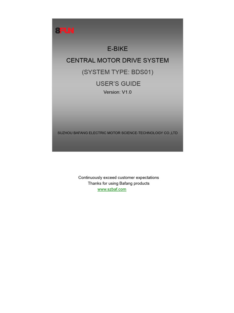 Bafang Install Manual | PDF | Screw | Sensor