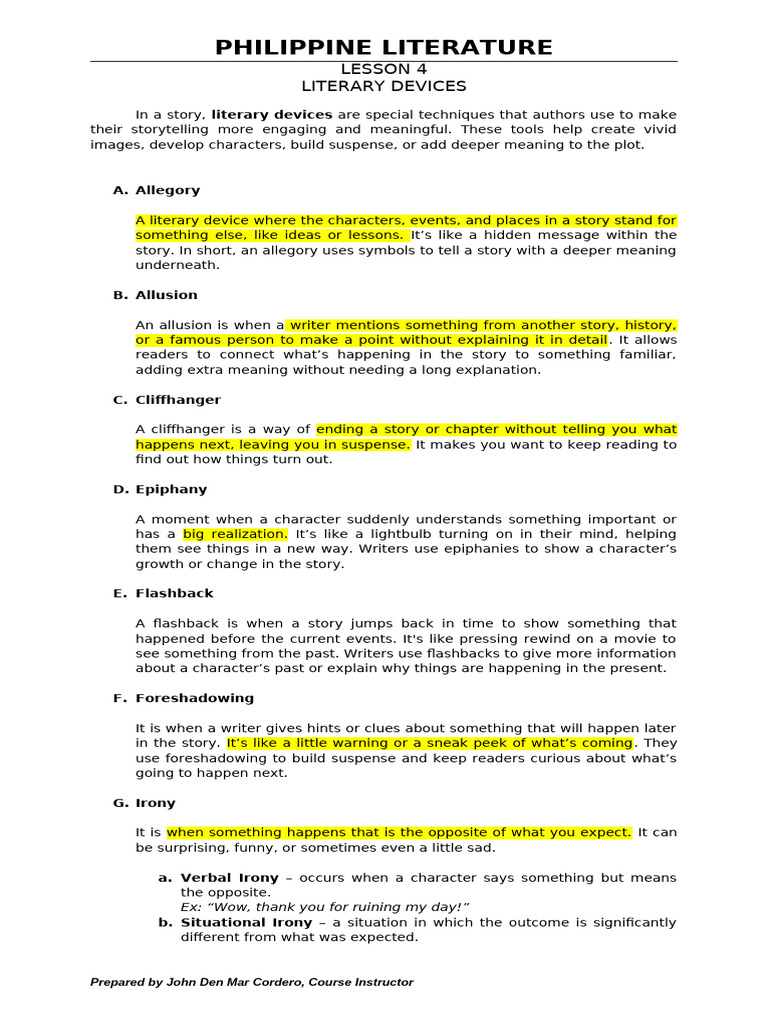 Lesson-4-Literary | PDF | Irony