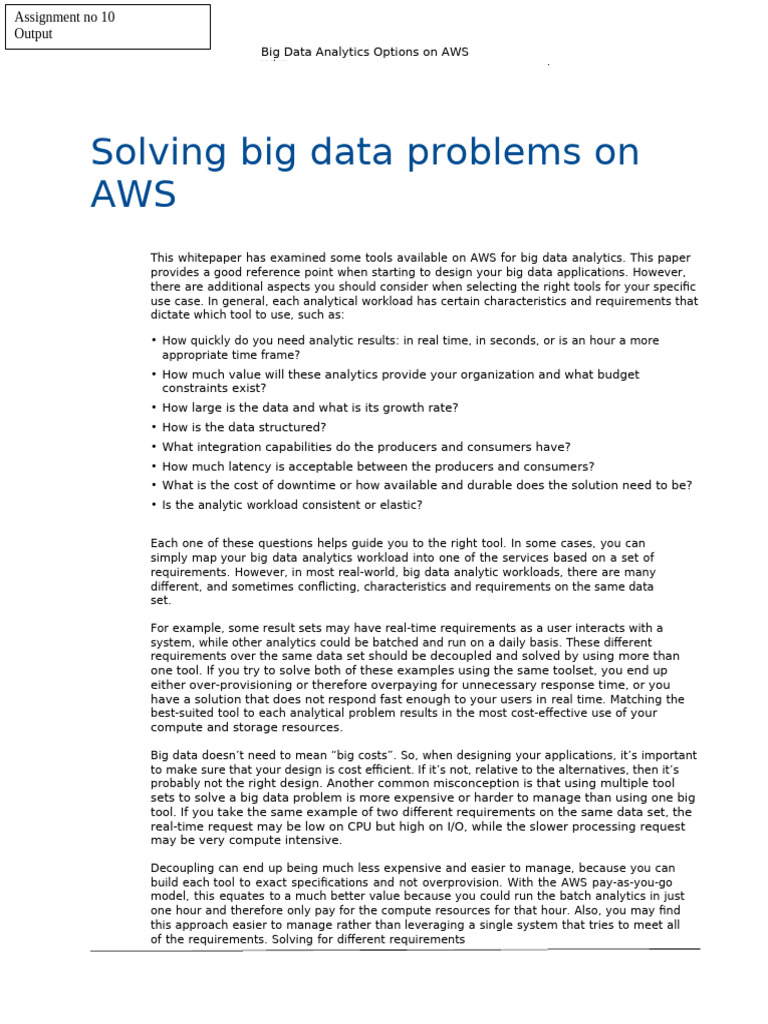 BDC Output 10 | PDF | Big Data | Amazon Web Services