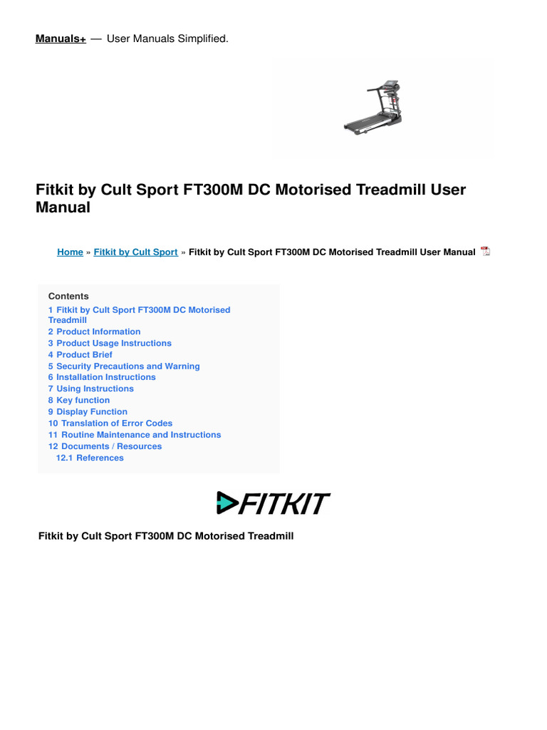 Fitkit FT300M Treadmill User Manual | PDF | Electrical Connector ...