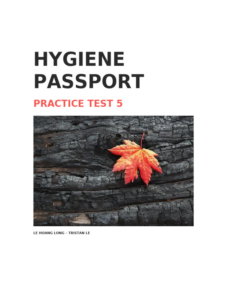 Hygiene Passport Practice Test 5 | PDF | Microorganism | Bacteria