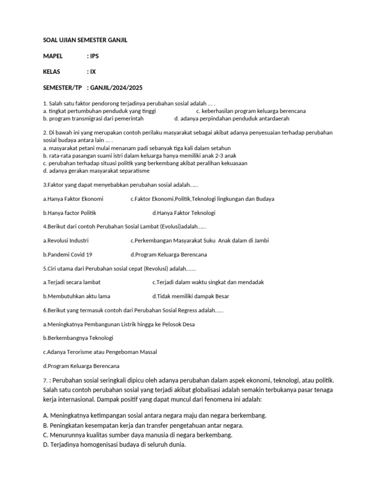 SOAL ASSESMEN SUMATIF SEMESTER GANJIL 2024 NEW (1) | PDF