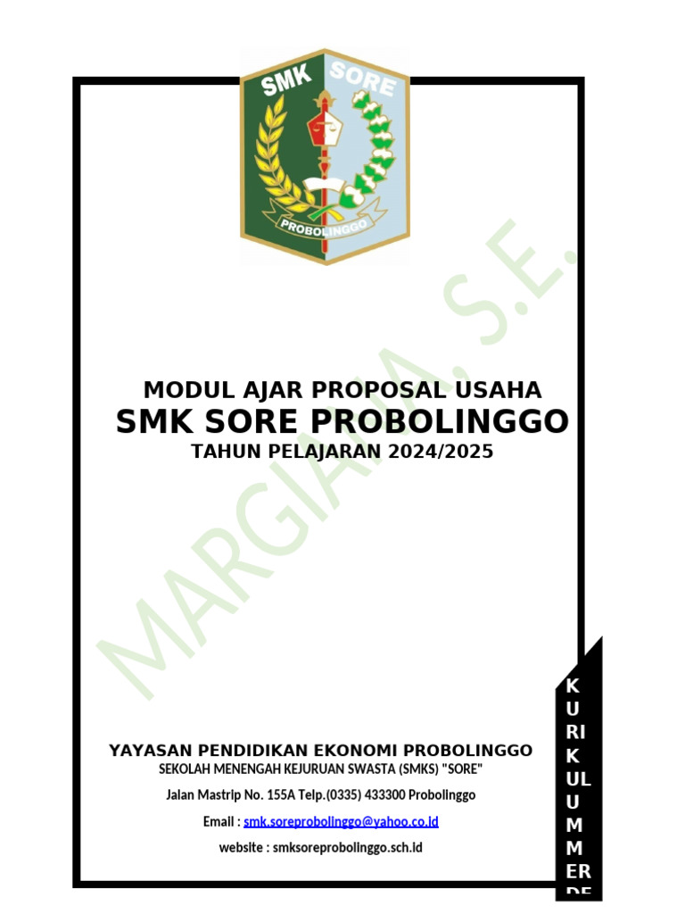 Modul Ajar Proposal Usaha Kelas XII - Fase F | PDF