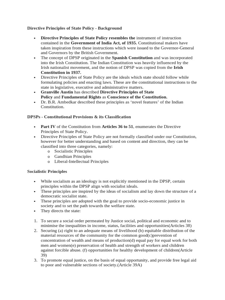 Directive Principles of State Policy | PDF | Justice | Crime & Violence
