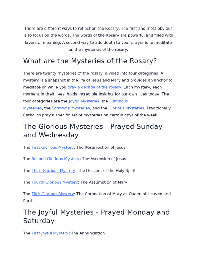 Theology The Rosary | PDF | Rosary | Christian Worship And Liturgy