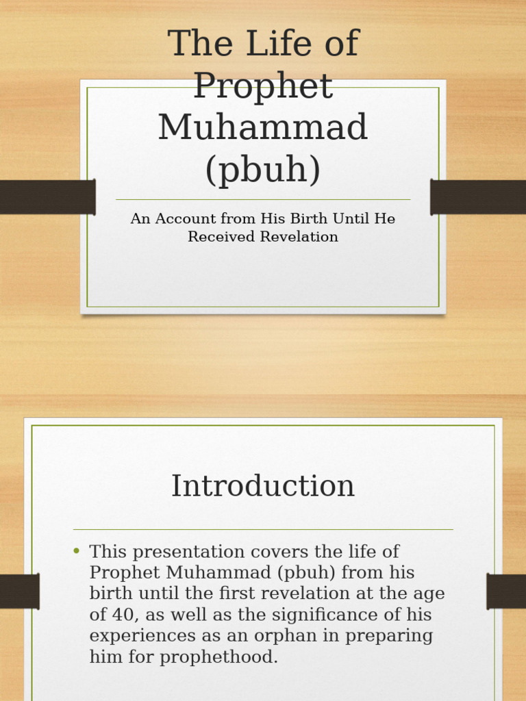 Prophet Muhammad Life Presentation | PDF