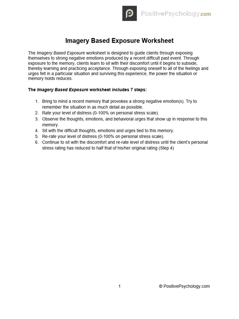 Imagery Based Exposure Worksheet | PDF