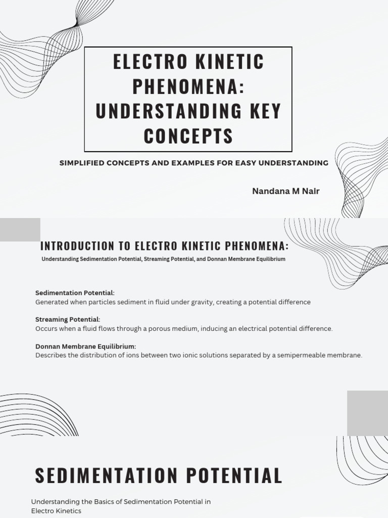 Electro Kinetic Phenomena Explained | PDF | Applied And Interdisciplinary Physics | Soft Matter