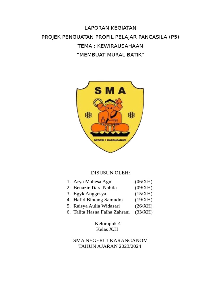 Laporan Kegiatan P5 Kelompok 4 | PDF
