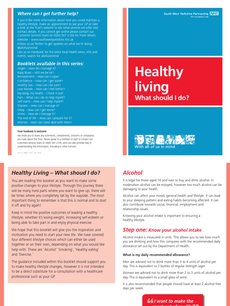 Healthy Living What Should I Do Self Help Guide 2014 | PDF | Alcoholic ...