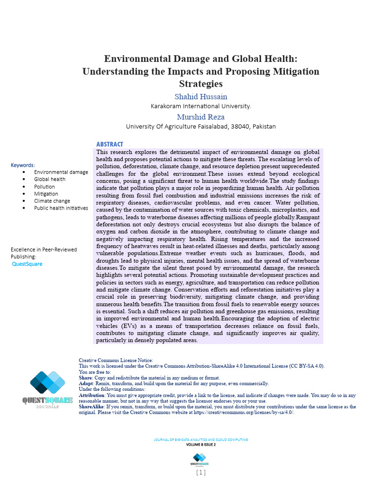 Environmental Damage and Global Health Understanding The Impacts and ...