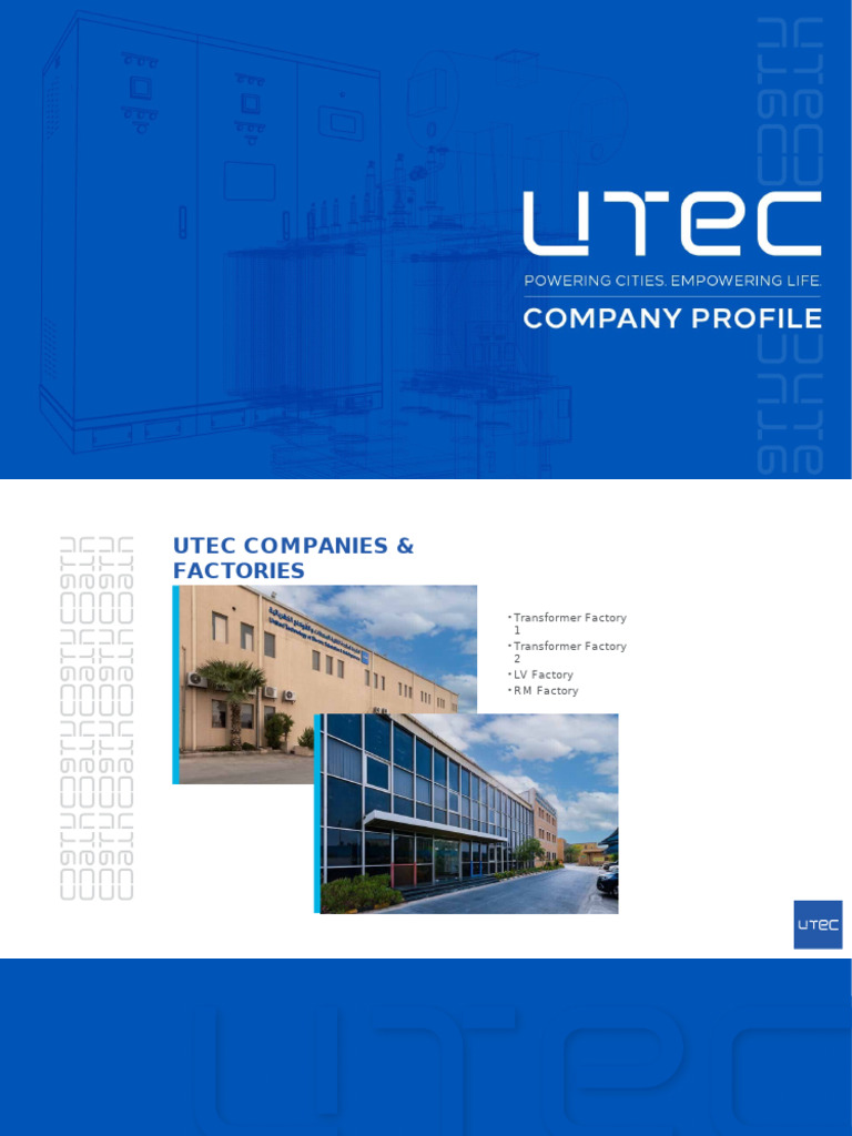 Utec Company Profile | PDF | Electrical Substation | Power (Physics)