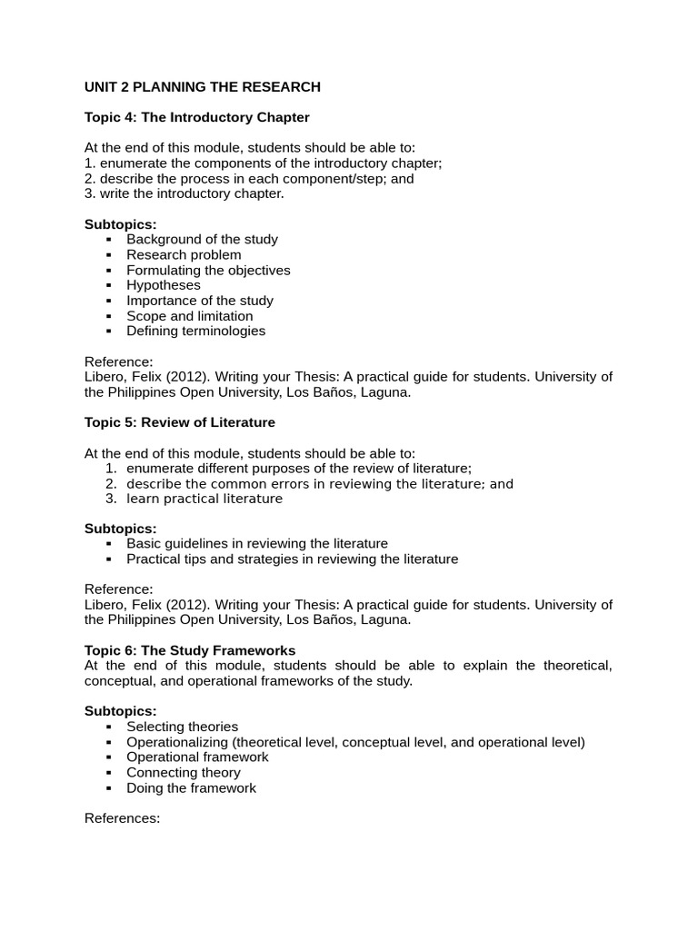 U2. Unit 2 Planning The Research | PDF