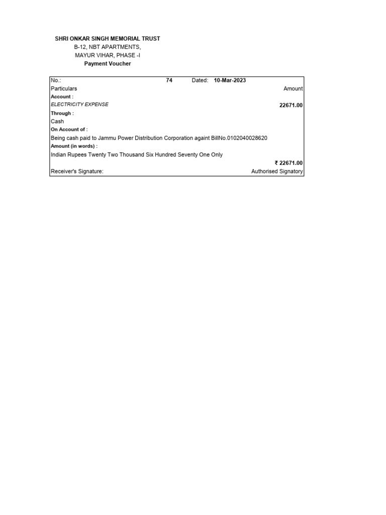 Electricity Expense 10 Mar 23 | PDF