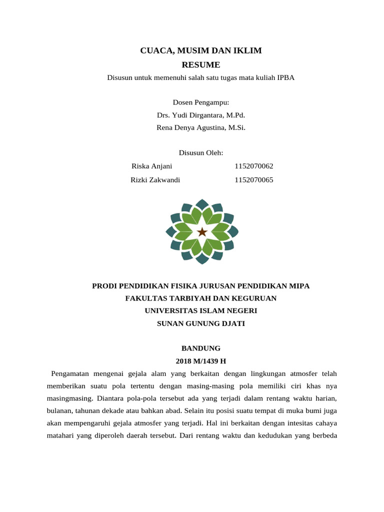Resume Cuaca, Ikim, Dan Musim | PDF