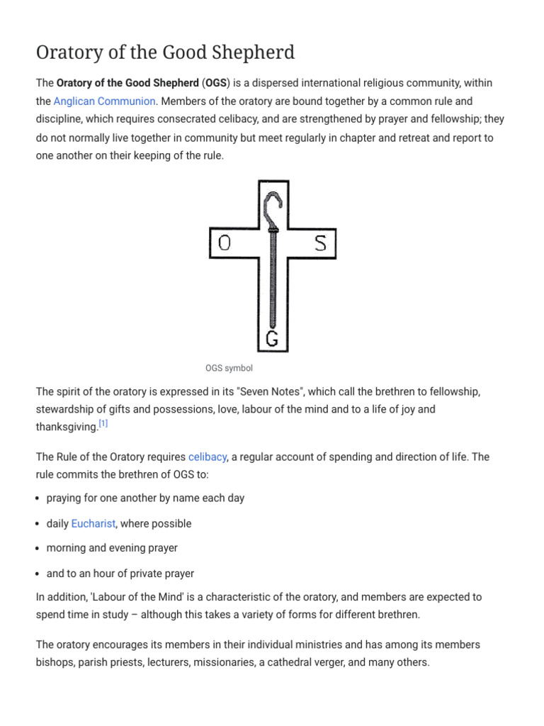 Oratory of The Good Shepherd - Wikipedia | PDF | Protestant ...