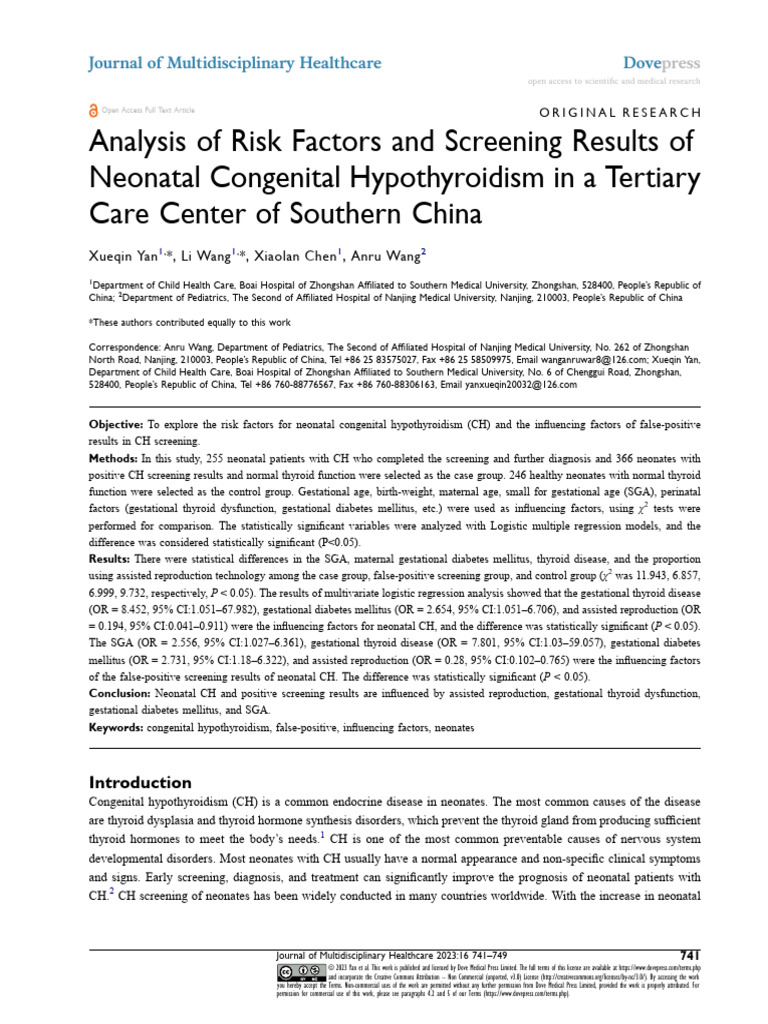 Analysis of Risk Factors and Screening Results | PDF | Thyroid ...