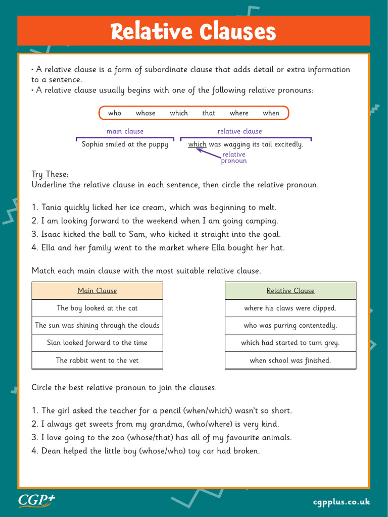 Using Relative Clauses (Year 5) | PDF | Syntax