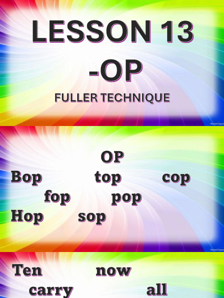 Fuller Technique Lesson 13: Word Patterns | PDF