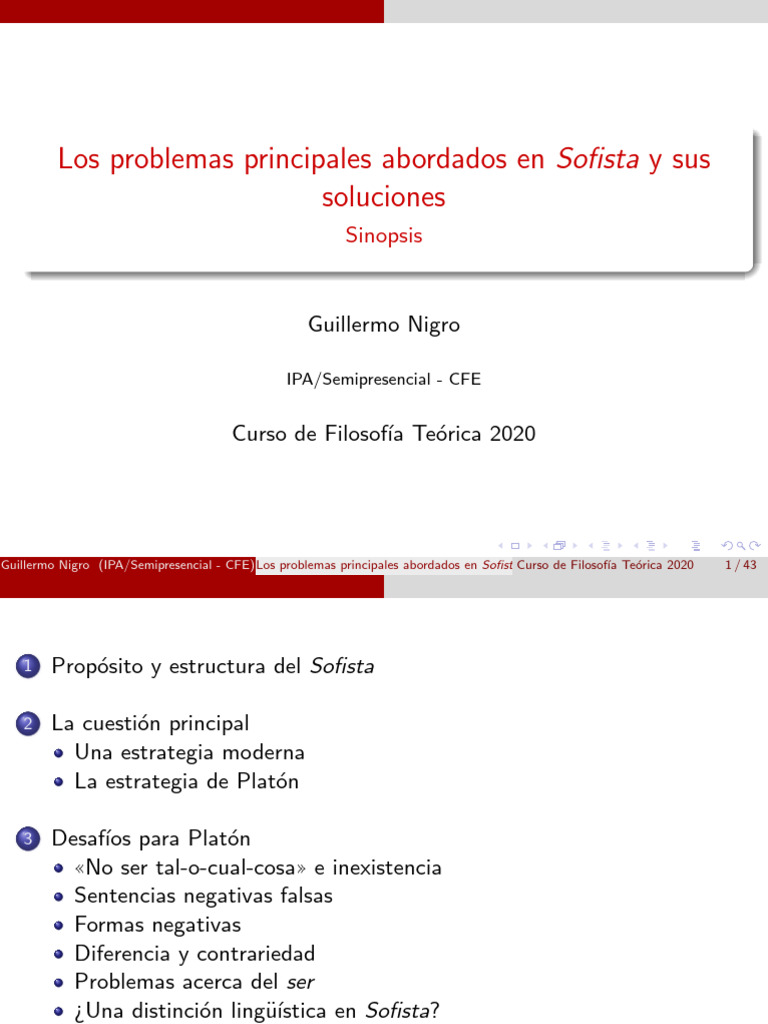 Sinopsis de Sofista | PDF | Platón | Teoría
