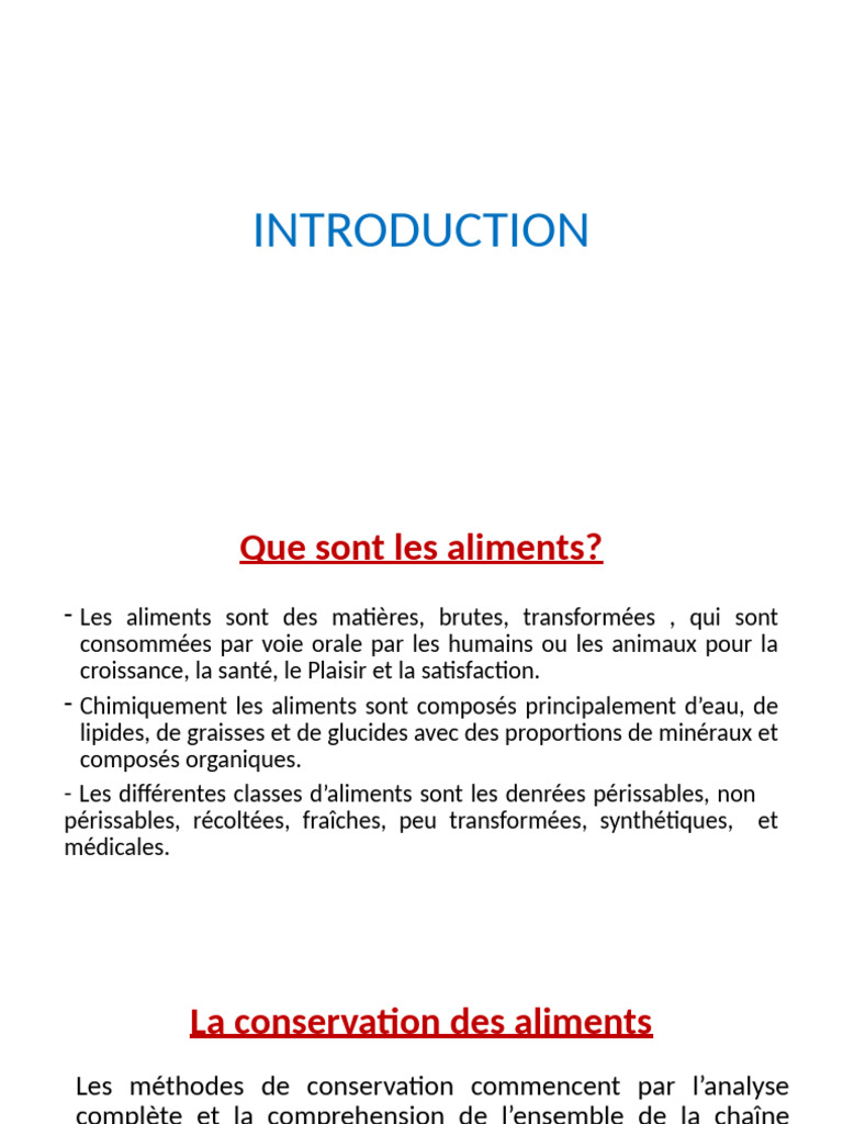 Cours 1-intro-aliments | PDF | Nourritures | Manger Cours 1-intro-aliments | PDF | Nourritures | Manger