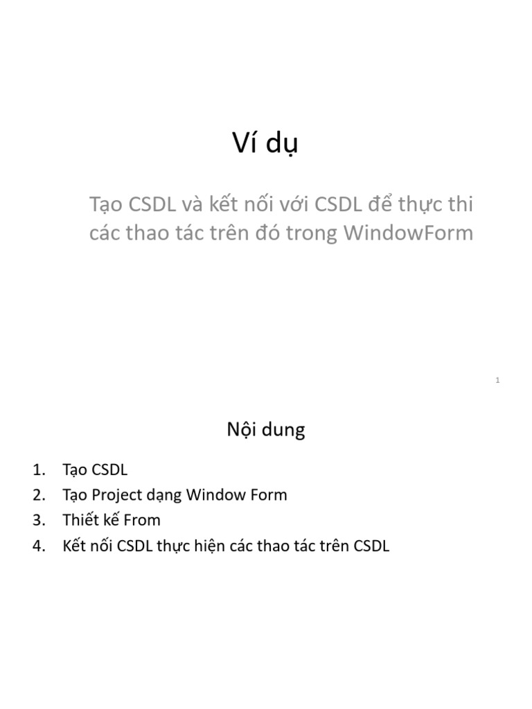 VíDu Ket Noi CSDL | PDF