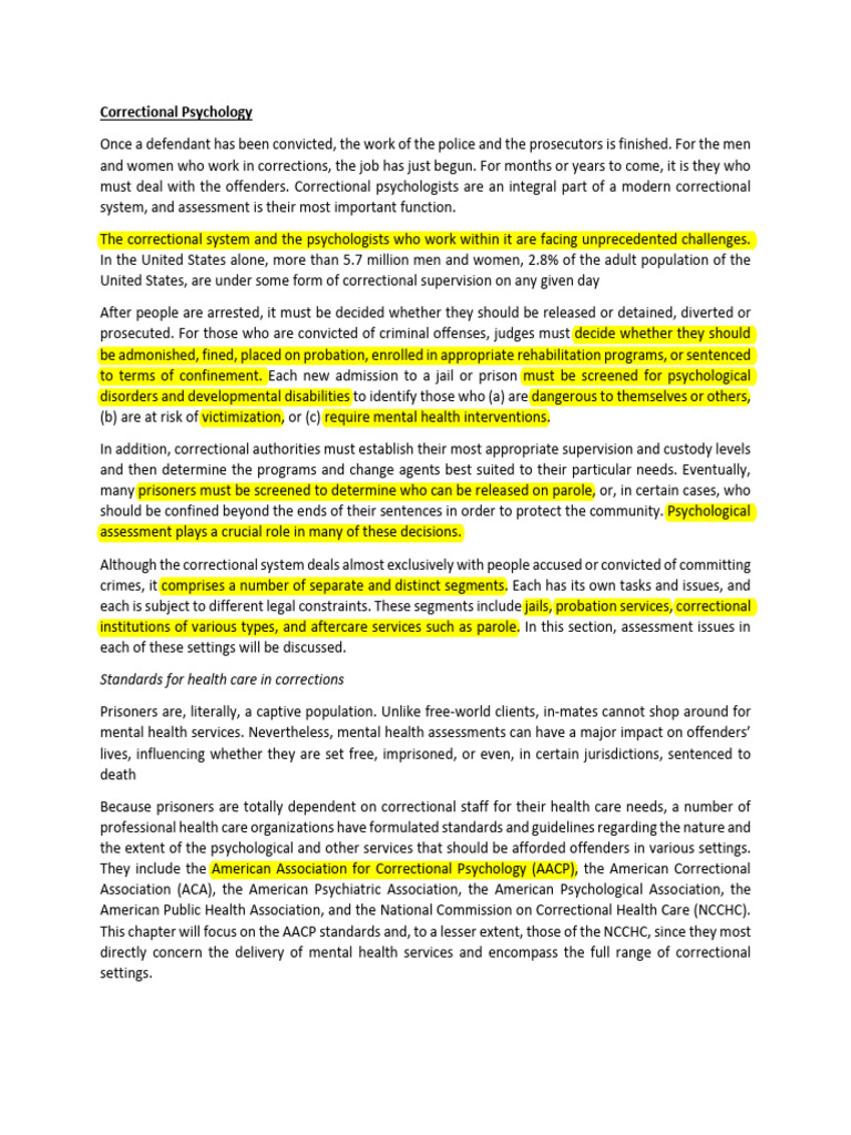 Understanding Correctional Psychology | PDF | Probation | Prison