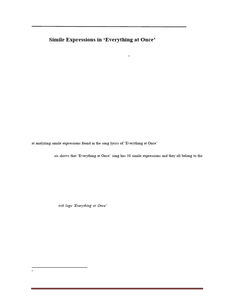 Simile Expressions in Everything at Once Song Ly | PDF