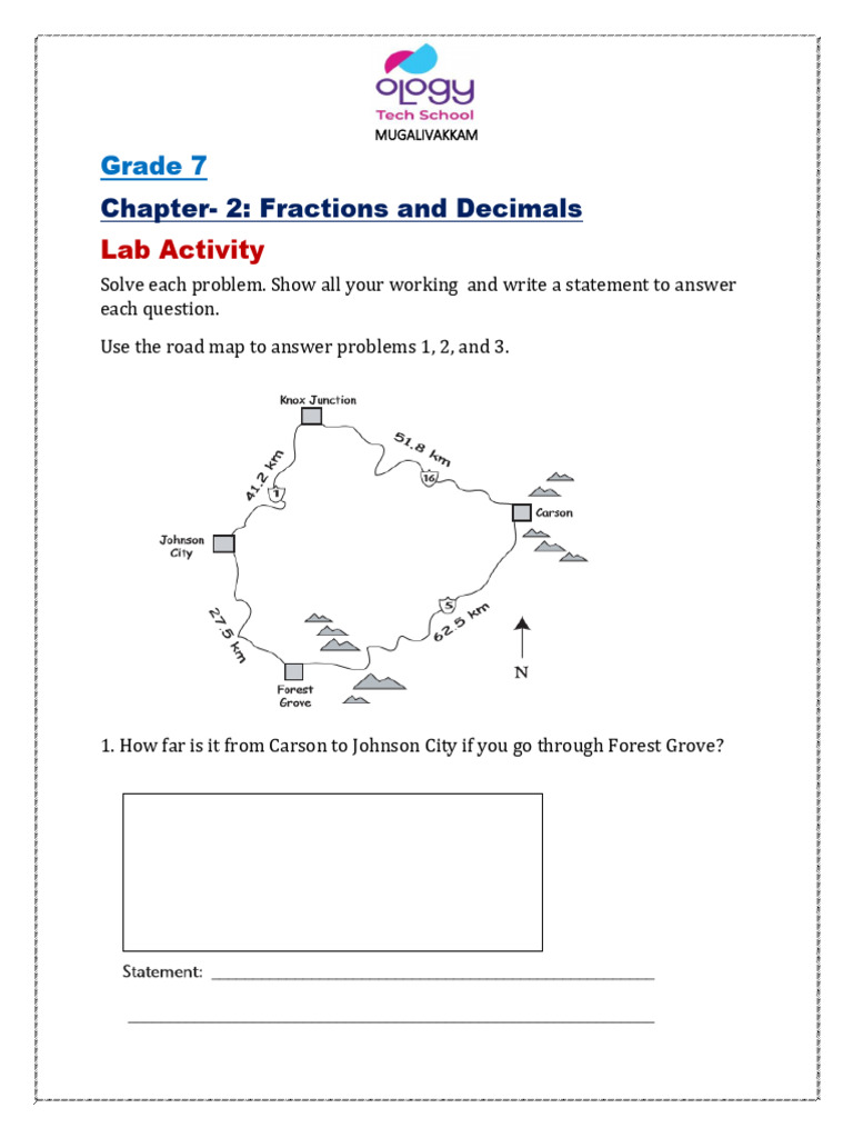 Grade 7 Fractions and Decimals Lab Activity | PDF