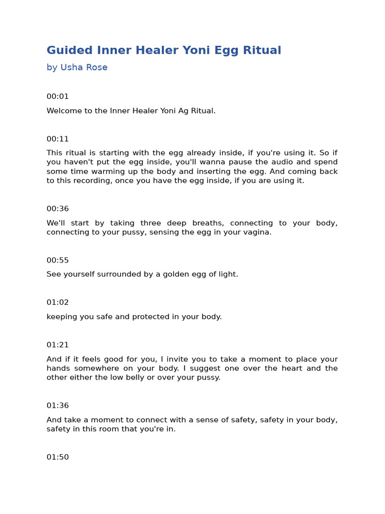 4. Guided Inner Healer Yoni Egg Ritual | PDF | Vagina