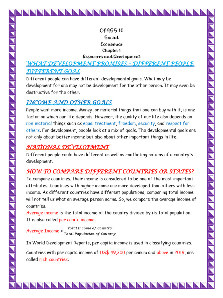 Economics Chapter 1 Notes Pdf Income Infrastructure