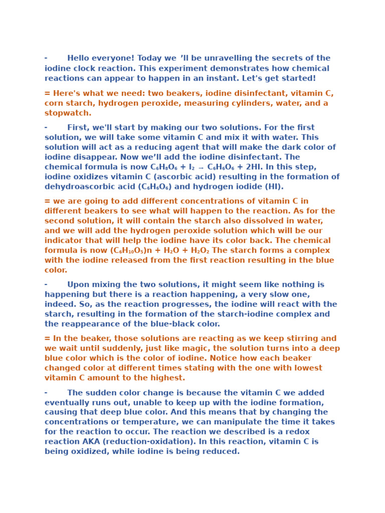 science fair | PDF | Iodine | Redox