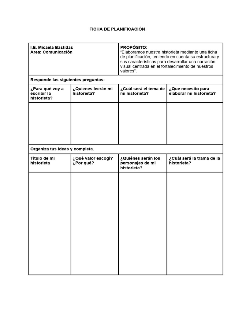 Ficha de Planificación | PDF