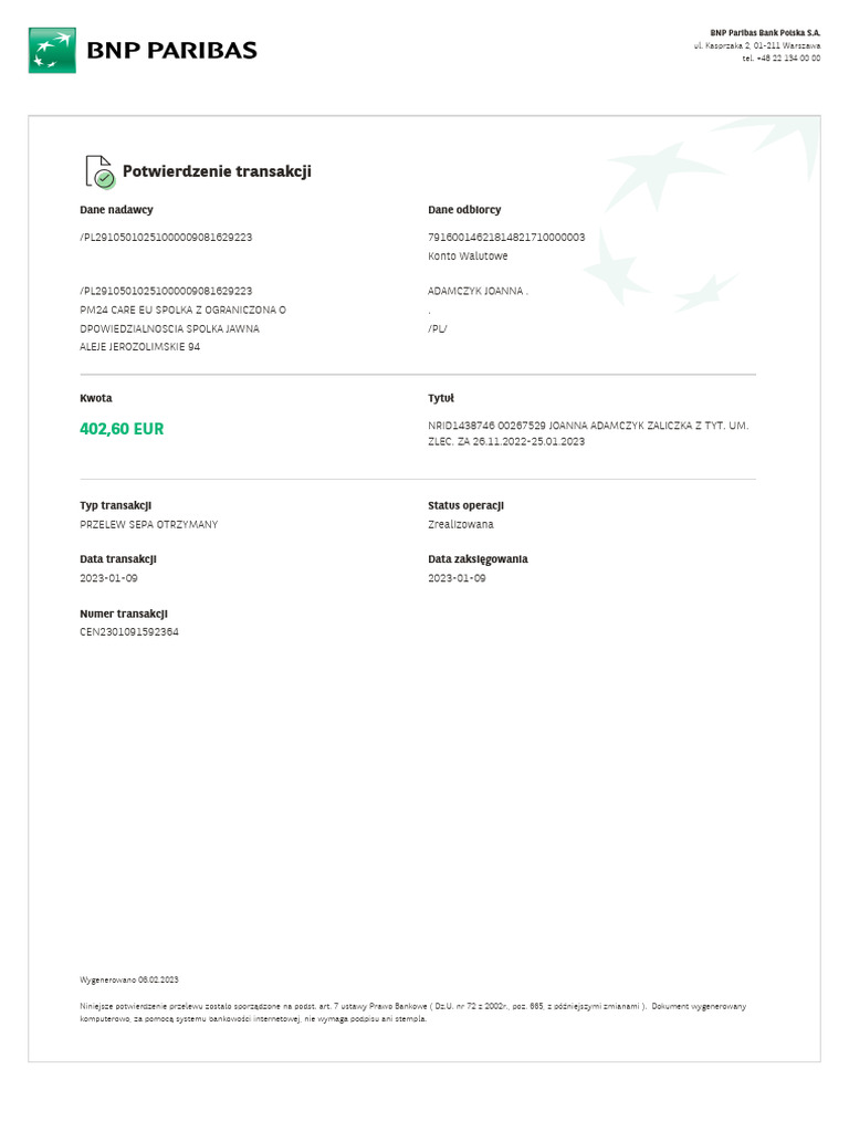 Potwierdzenie_transakcji_CEN2301091592364 | PDF