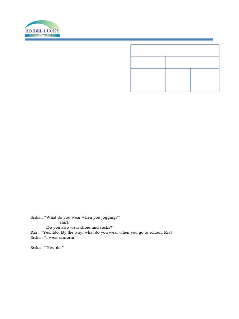SOAL SAS B.ING KELAS 5 SMT 1 TAHUN 2024 | PDF | Clothing