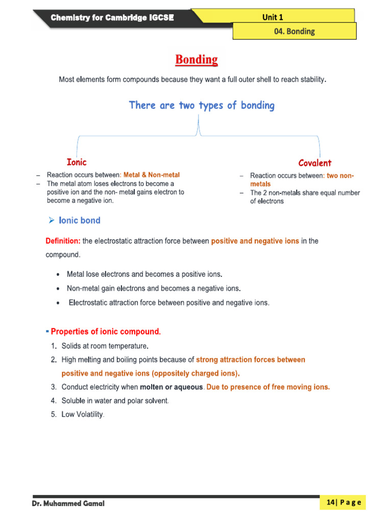 Bonding (Notes) | PDF