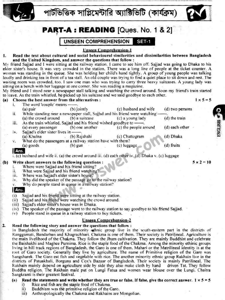 Part ABCD - Class 6 English | PDF